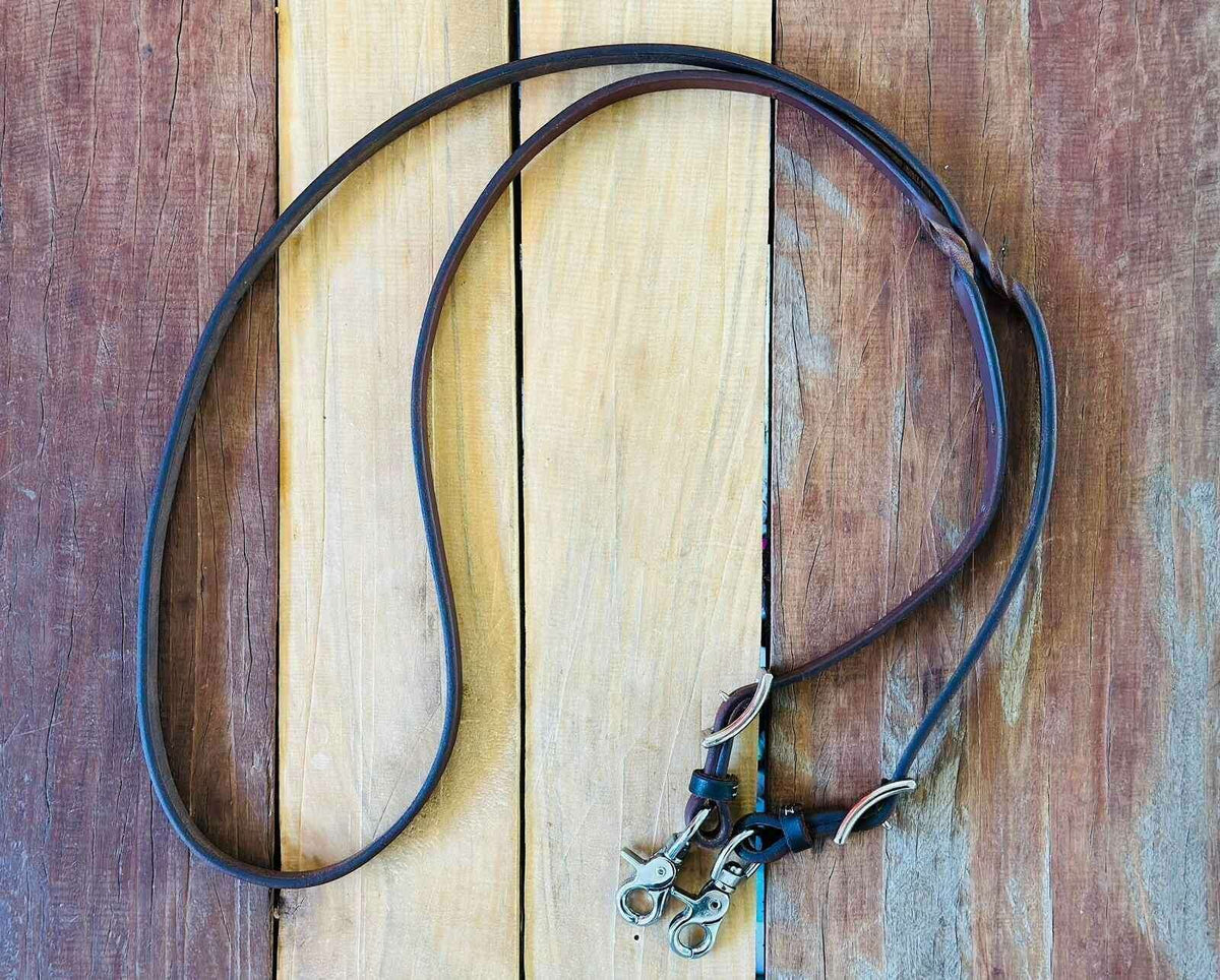 Dustybutts Harness Leather Flat Barrel Racing / Roping Reins ...