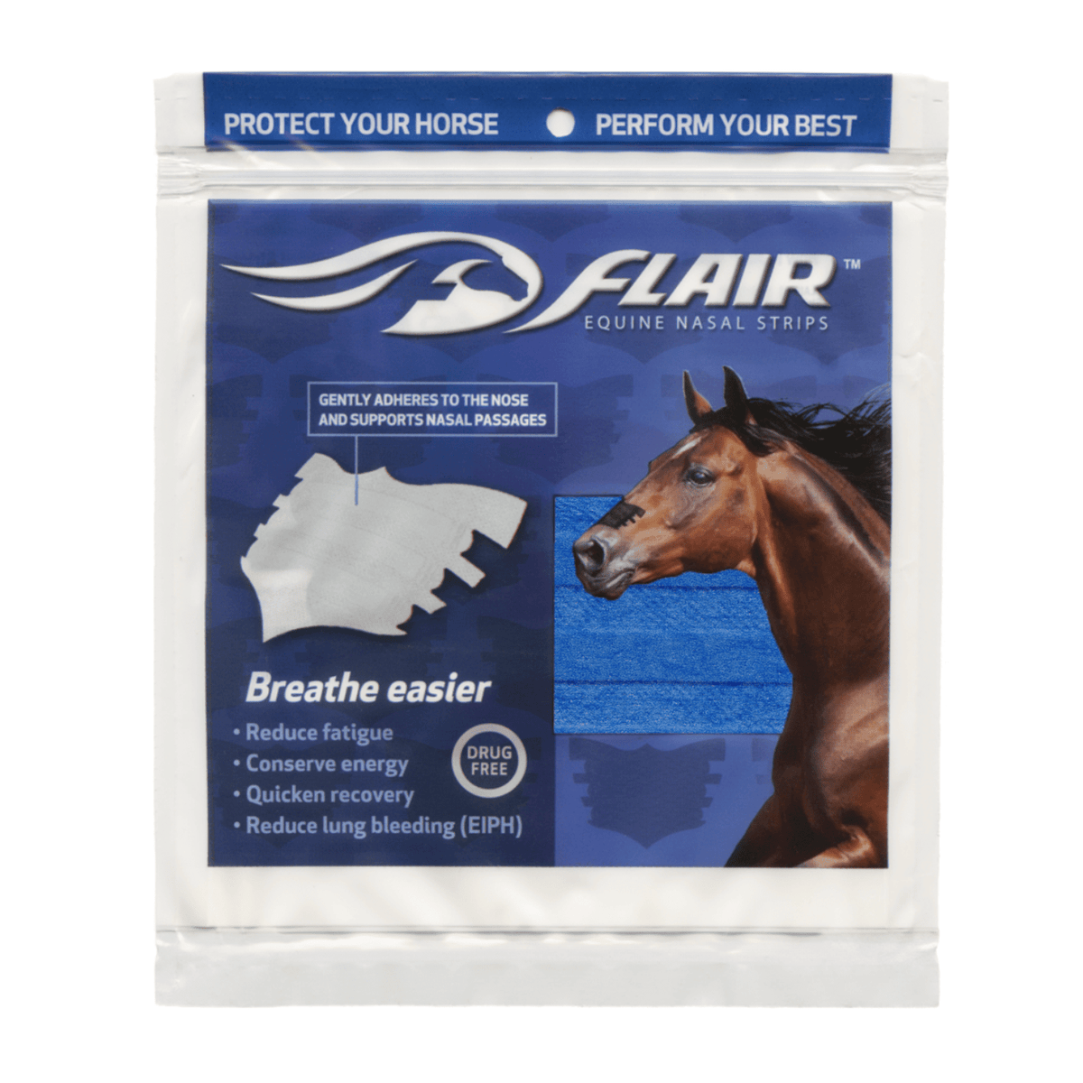 Flair Equine Nasal Strips - Blue 6 Pack - Dustybutts Australia