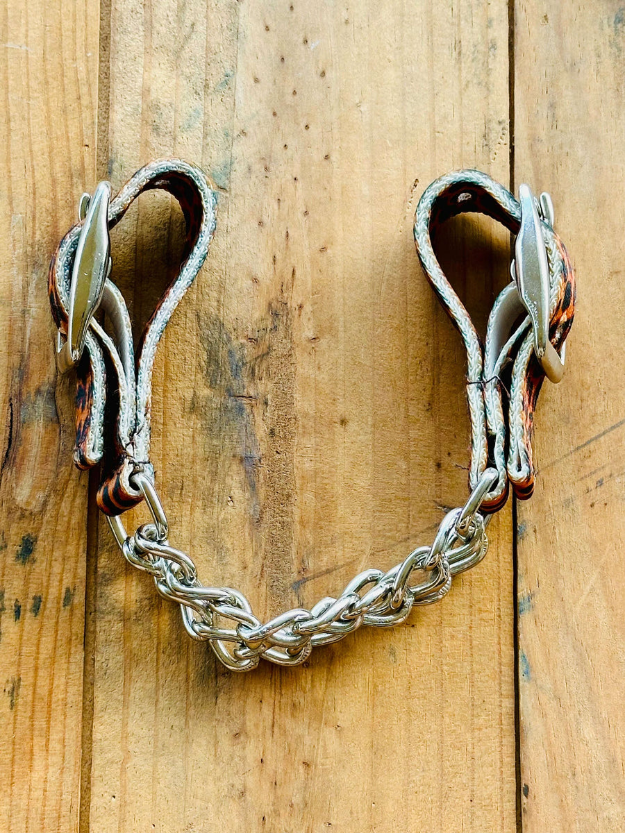 Nylon Flat Double Chain Curb Strap // Teal Serape - Dustybutts Australia
